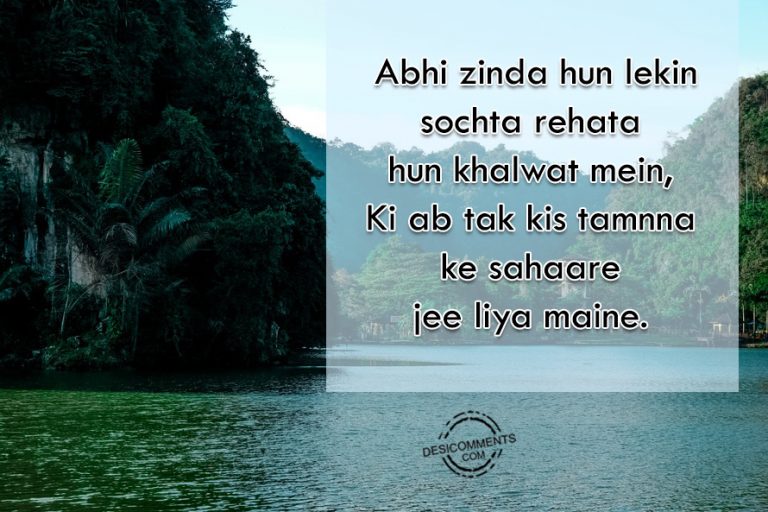 Abhi Zinda Hun Lekin Sochta Rehta Hun | Hindi Shayari - DesiComments.com Abhi Zinda Hun Lekin Sochta Rehta Hun | Hindi Shayari - DesiComments.com