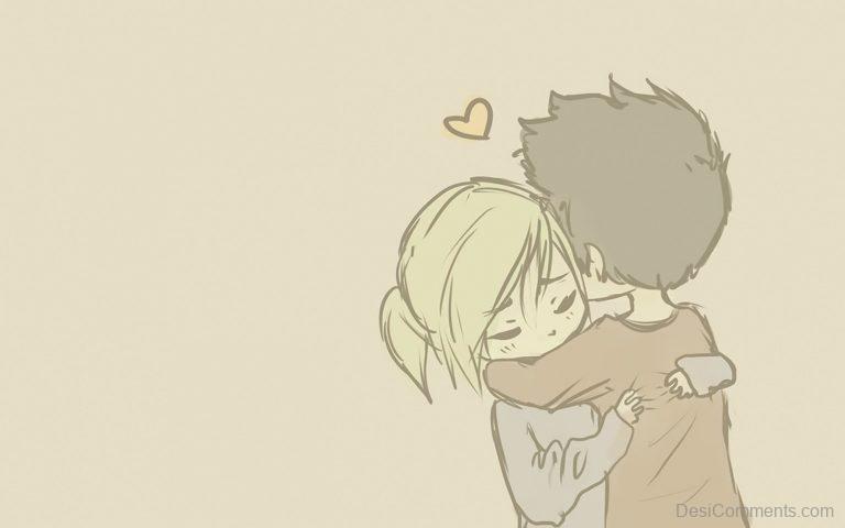 Cute Animated Couple Hugging - DesiComments.com