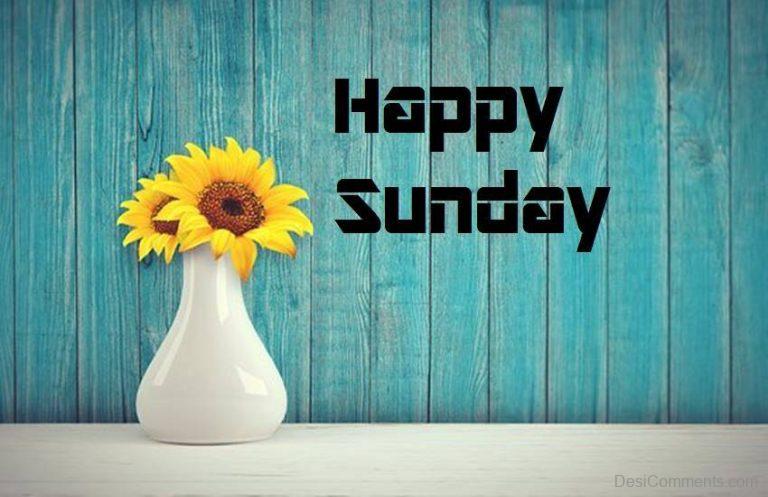 Happy Sunday With Yellow Flowers In Vase - DesiComments.com