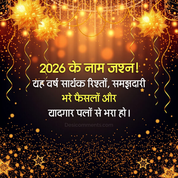 Happy New Year Wonderful Hindi Wish Pic - Desi Comments